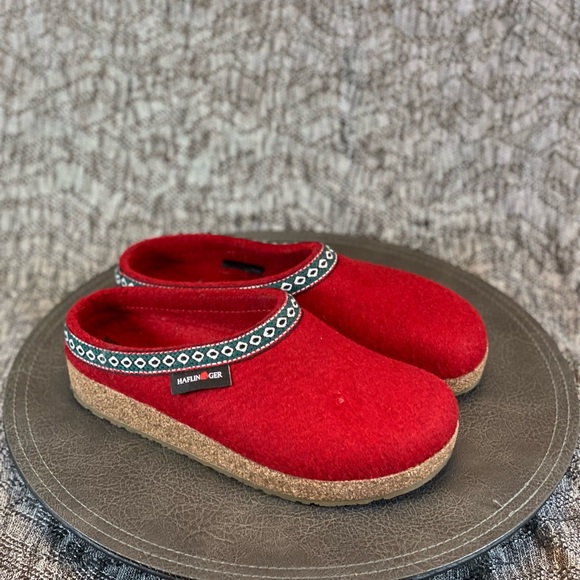 Haflinger | Shoes | Haflinger Gz Classic Wool Slippers Clog Size 38 Red ...